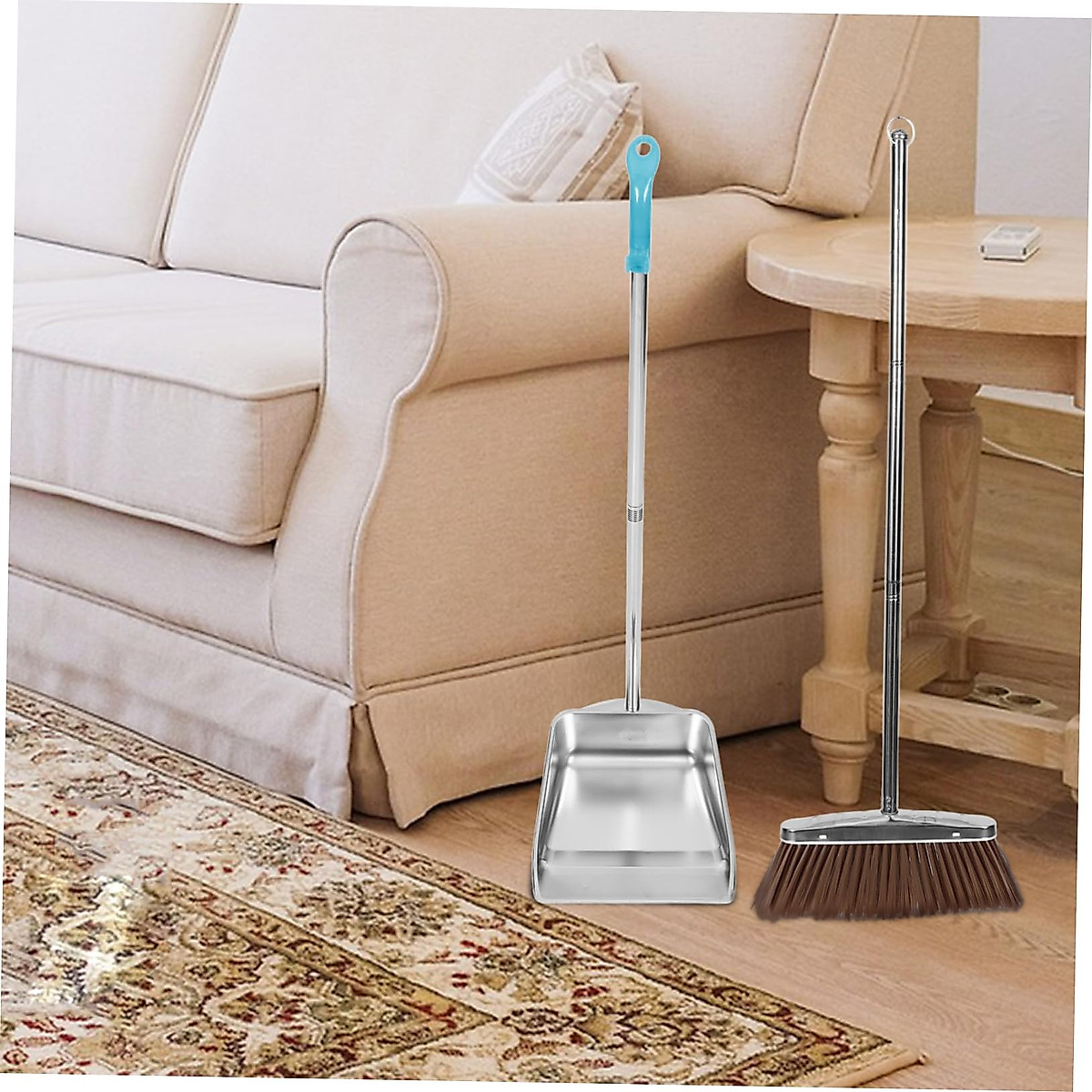MERRYHAPY 1 Set Stainless Steel Trash Shovel Cleaning Dustpan Commercial Broom and Dustpan Broom Dustpan Hand Broom Garden Dustpan Wide Angle Broom Brooms Convenient Dustpan Kit Silver