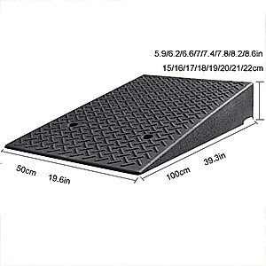 Rubber Curb Ramp, Heavy-DutyCapacity Threshold Ramps, Duty Door Step Ramp For Wheelchairs, Mobility Scooters And Power Chairs, Driveway Curb Ramp With Slip-Resistant ( Size : 50*100*19cm(19.6*39.3*7.4