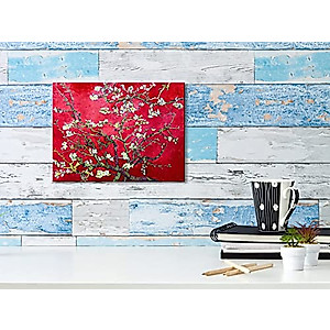 Wieco Art Red Almond Blossom Tree Vincent Van Gogh Paintings Reproduction Canvas Prints Wall Art for Home Decor and Wall Decor Classical Flowers Pictures Artwork
