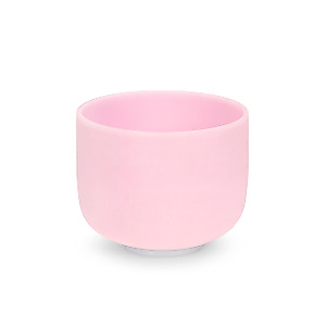 TOPFUND Morganite Fusion C Note Crystal Singing Bowl Root Chakra 10 Inch with Heavy Duty Carrying Case and Suede Mallet