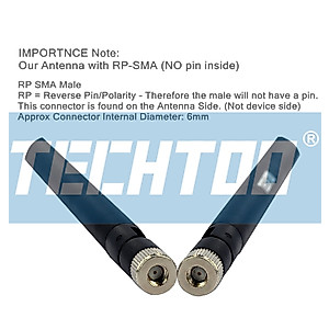 TECHTOO WiFi Antenna Dual Band 7dBi 2.4GHz/5.8GHz with RP-SMA Connector for Wireless Network Router USB Adapter PCI Card IP Camera DJI Phantom Wireless Range Extender FPV UAV Drone