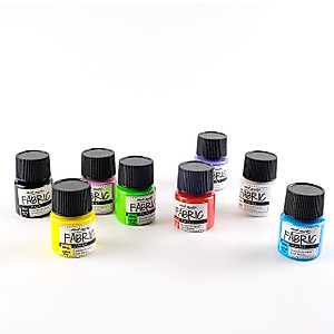 Mont Marte Permanent Fabric Paint Set 8 x 20ml Vivid Colours for Textile, Fabric, T-Shirt, Canvas, Wood, Ceramic, Glass