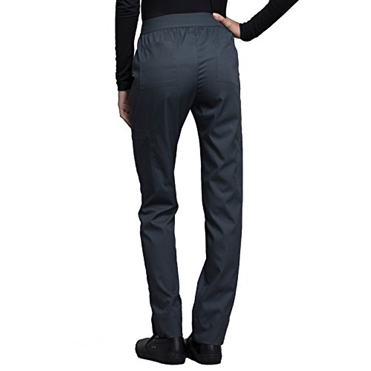 Cherokee Luxe Women Scrubs Pant Natural Rise Tapered Leg CK040, M, Pewter