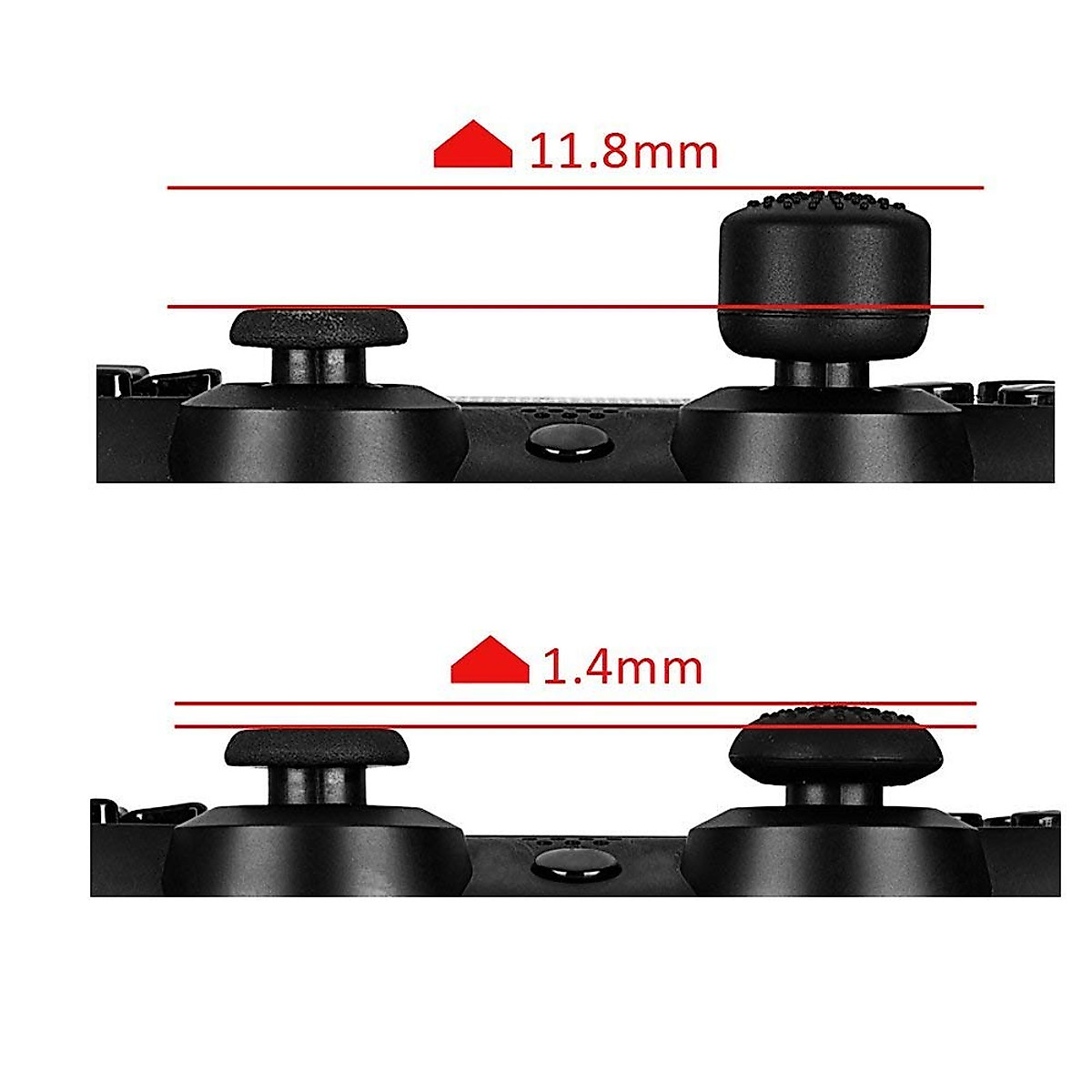 eXtremeRate 8 Pcs Green Anti-Slip Silicone Joystick Cap for PS4 Contrller, Control Thumb Stick Grips Cover for PS4, Precision Platporm Raised Analog Sticks Caps for PS4 Slim Pro Controller