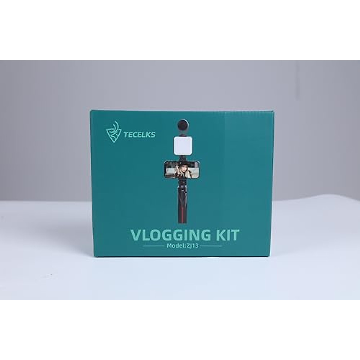 Smartphone Video Vlogging Kit with LED Light, Phone Holder, Microphone, Tripod, Carry Bag, TECELKS YouTube Starter Kit for iPhone/Android, Content Creator Kit for Video Recording Vlogging(Black)