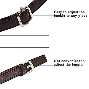 BEAULEGAN Purse Strap Replacement - Full Grain Microfiber Leather - 59 Inch Long Adjustable for Crossbody Shoulder Bag - 0.7 Inch Wide, Dark Brown/Gold