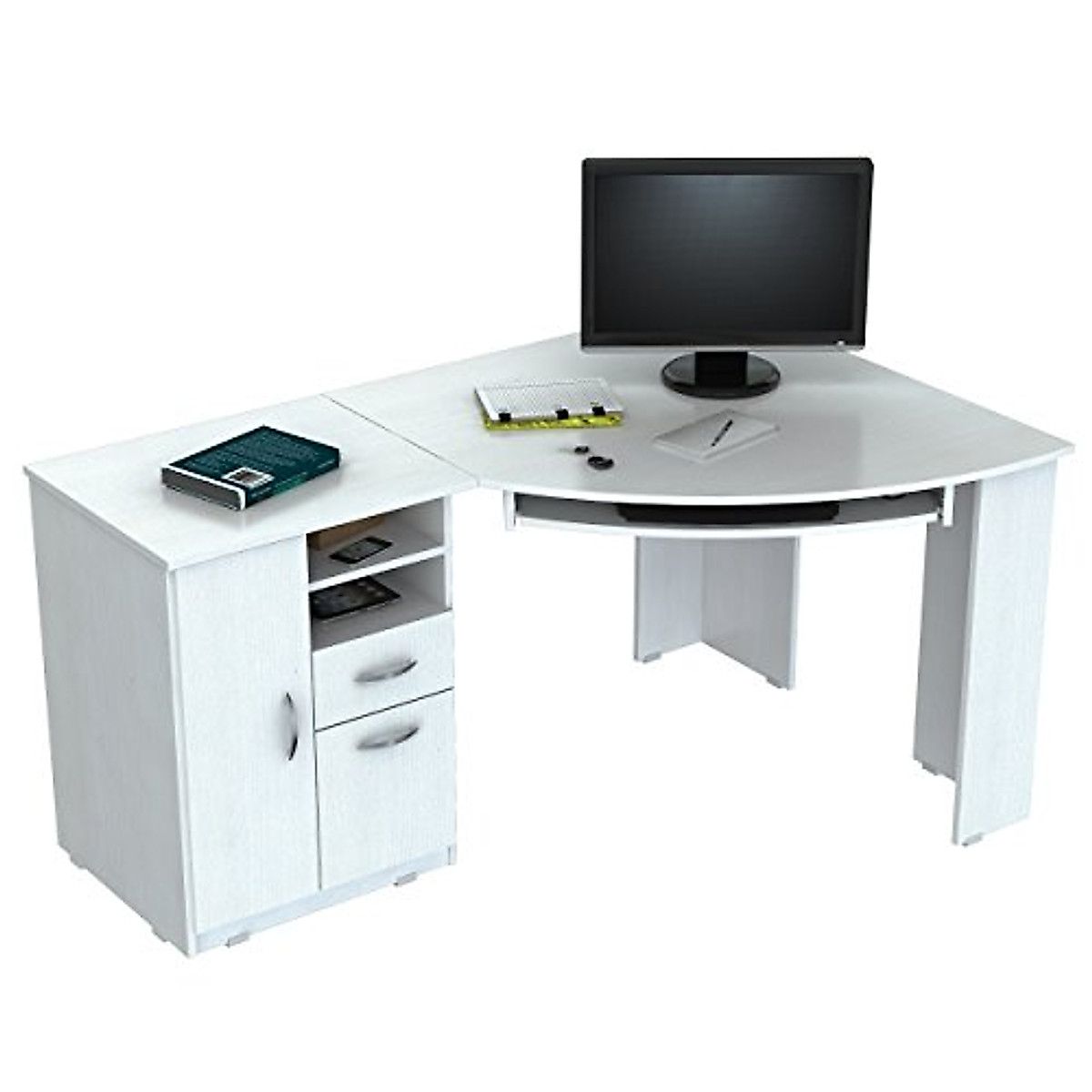 Inval ET-3415 Computer Desk, Washed Oak
