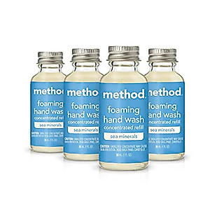 Method Foaming Hand Wash Concentrates Refills, Sea Minerals, 4 Recyclable 1 fl oz Refills