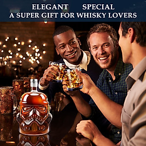 Whiskey Decanter Transparent Creative Flask Carafe, Whiskey Carafe for Wine, Vodka, Liquor, Scotch, 750ml Bourbon for Men