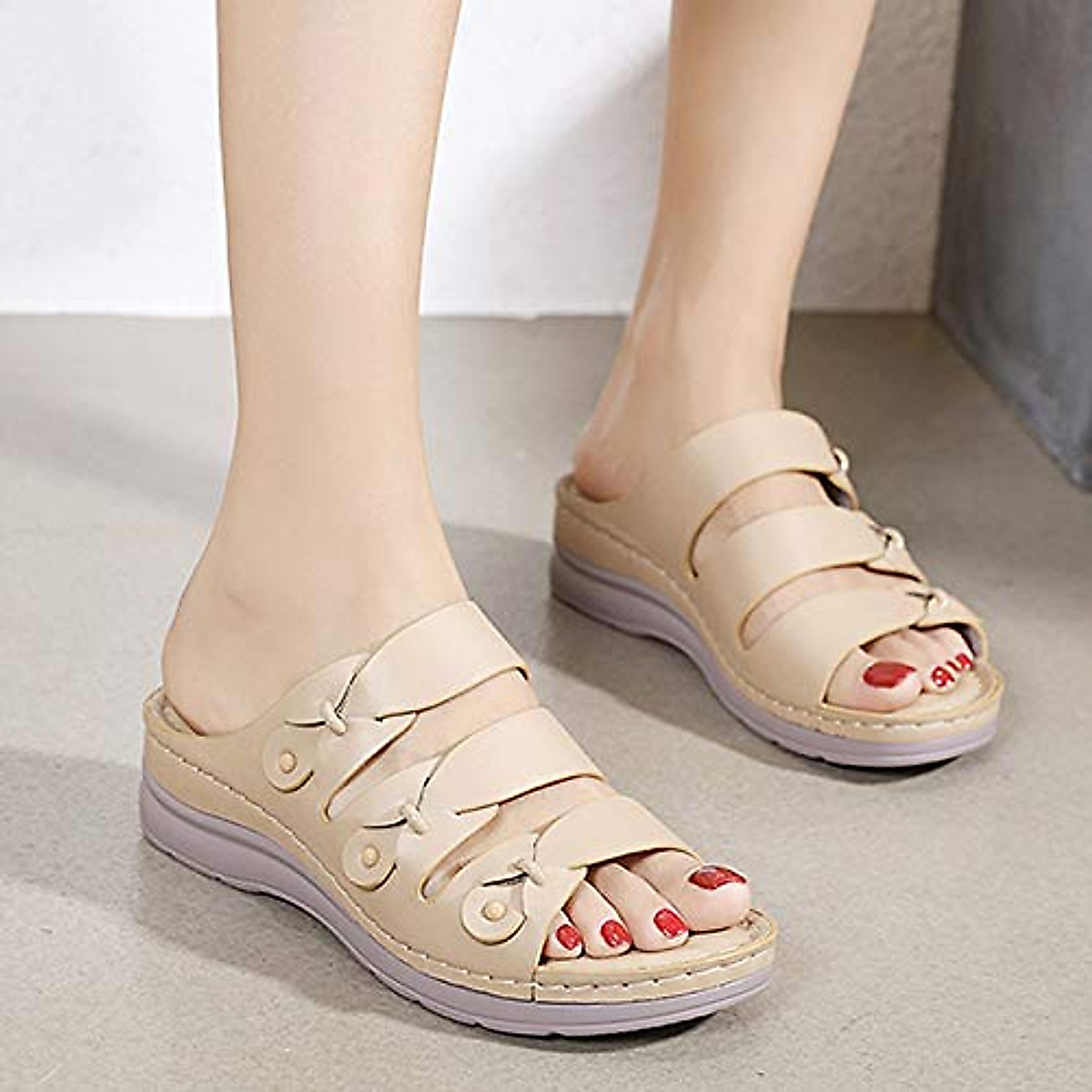 justHIGH Women Outdoor Walking Sandals Athletic Sport Hiking Sandal Flat Open Toe Comfort Water Shoes Summer Beach Travel Sandles