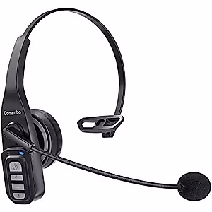 Conambo Trucker Bluetooth Headset 5.0 with Microphone Noise Cancelling Wireless Phone Headset 22Hrs Talktime Mute Button Bluetooth Headphones for Cell Phones Business Home Office Trucker