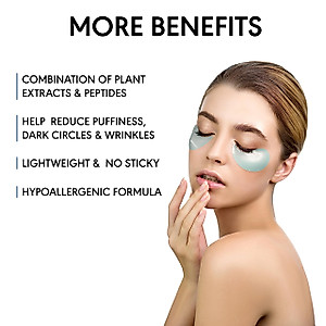 KINPUR ORGANIC COSMETICS Under Eye Patches for Puffy Eyes - Hyaluronic Acid and Collagen - Under Eye Mask for Eye Bags, Dark Circles, Fine Lines - Deep Skin Moisturizing - 30 Pairs, American Quality