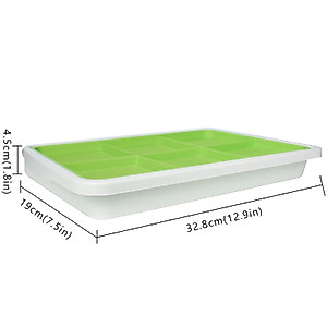 SUNPRO 3-Pack Seed Sprouter Tray BPA Free PP Soil-Free Big Capacity Healthy Wheatgrass Grower Sprouting Container Kit (3Packs,Green Mesh Tray with 6 Zone,White Bottom Tray)
