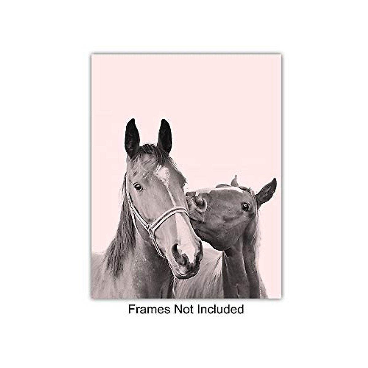 Horse Wall Art - Farmhouse Barn Wall Decor for Girls Bedroom, Office, Living Room - Country Western Boho Shabby Chic Decorations - Gift for Equestrian Women - Pink Pony Poster Set