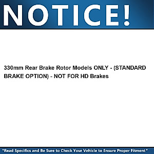 Detroit Axle - Rear Brake Kit for Ford Taurus Explorer Flex Lincoln MKS MKX MKT Drilled and Slotted Brake Rotors Ceramic Brakes Pads Replacement : 12.99" inch Rear Rotors [for Standard Duty Brakes]