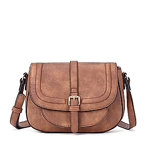 CLUCI Crossbody Saddle Bags for Women Purses Handbags for ladies Girls Travel Satchel Bag Vintage Leather Shoulder Bag
