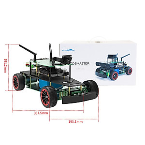 Yahboom AI Robotic Car Chassis kit Autopilot Training Ackerman Structure Learning Teaching Research Python Programming ROS Adults (R2L Standard Ver without Jetson Nano)