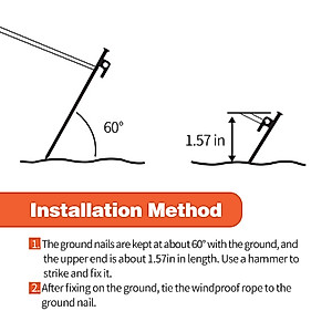 8/10/12/16in Tent Stakes and Hammer Set, 8pcs Heavy Duty Forged Steel Tent Stakes + Camping Hammer + Storage Pouch, Available in Rocky Place(8pcs 10in Stakes and Hammer)
