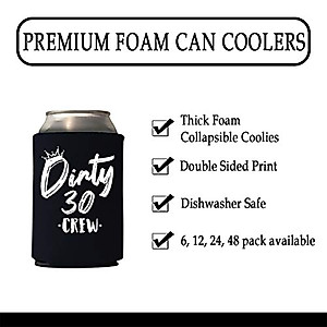 Veracco It Is My Dirty 30 Years Thirth Birthday Gift For Dirty Thirty Crew Party Favors Decorations Can Coolie Holder (Black/White, 6)