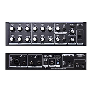 Coolmusic BP40D Powered Acoustic Guitar Amplifier- Portable Bluetooth Speaker 80W W/Battery with Reverb Chorus Delay Effect, 6 Inputs,3 Band EQ, Black