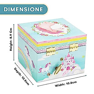 Jewelkeeper Musical Jewelry Box, Unicorn Rainbow Design with Pullout Drawer, The Beautiful Dreamer Tune