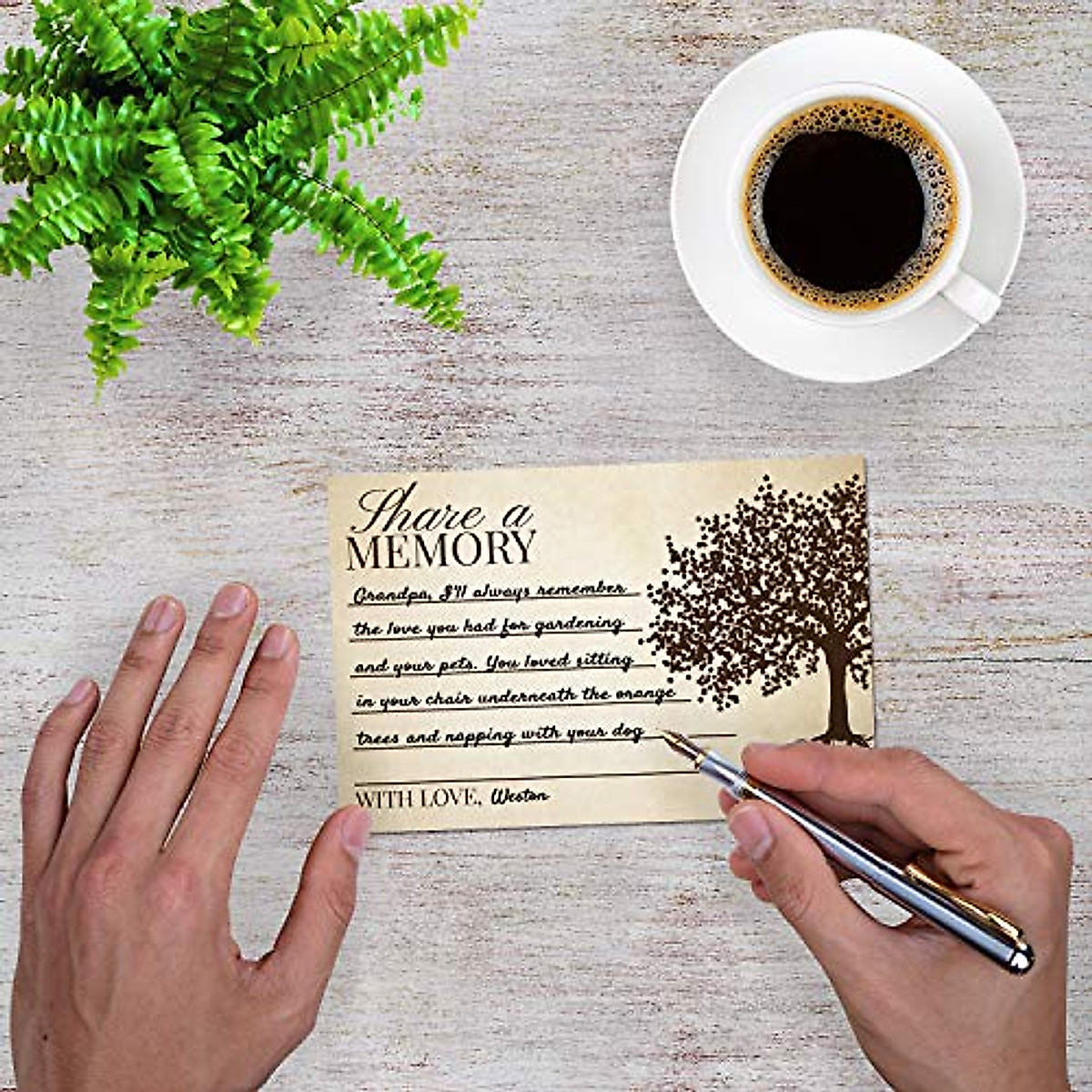 Deluxe Share A Memory Card Celebration of Life, Funeral Memorial Rememberance Service, Condolence Book, Retirement, Tree of Life Guestbook Alternative Pack of 40 4 x 6" Cards