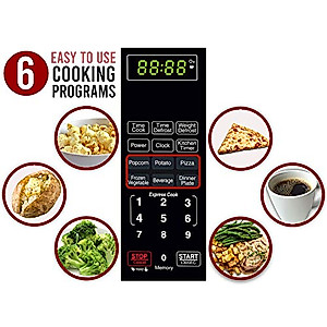 Farberware Classic FMO11AHTBKN 1.1 Cu. Ft. 1000-Watt Microwave Oven with LED Lighting, Metallic Red