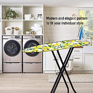 Codymon Ironing Board Cover 54x15 inches, Heavy Duty Thick Padding, Resists Staining and Scorching, Elasticized Edges - Lemon