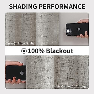 Joydeco Blackout Curtains 84 Inches Long for Bedroom, Room Darkening Curtains 84 Inches Long for Living Room, Textured Thermal Curtains 84 Inch Length 2 Panels Set(52x84 inch, Greyish White)