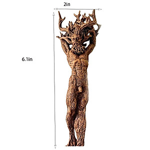 ALMOXVYE Forest Goddess Statue Resin Jewelry Garden Crafts Tree Monster Statue Green Man Resin Forest Goddess Male God Statue Jewelry Ornaments (Male god)