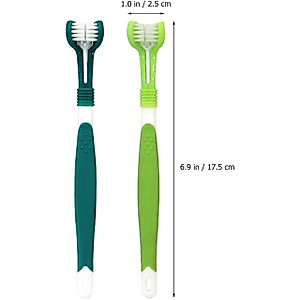 YuanHolumid Dog Toothbrush, Triple Headed Toothbrush Dog Toothbrush for Pet Dental Care Health Supplies