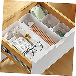 Veemoon 5pcs box Flatware Partition Dividers with Divider Vanity Office Cosmetics Classification Multi- Container Sorting Cutlery Makeup Silverware Clo Gadgets Stackable Sundries