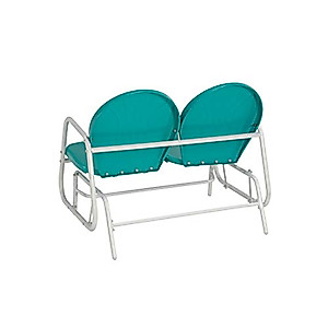 Woodlawn&Home, 200030, Retro Outdoor Glider Bench, Turquoise