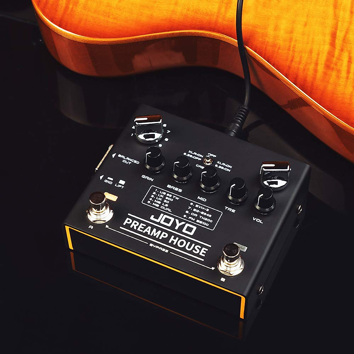 JOYO R-15 Dual Channel Preamp Cabinet Simulation Effect Pedal Bundle with JP-06 Noise Blocker Pedal Power Supply