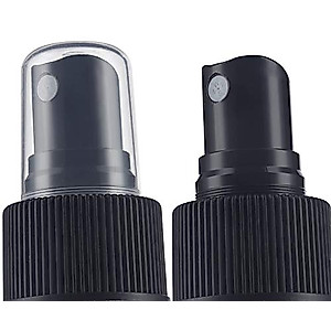 JUVITUS 4 oz / 120 ml Clear Natural Refillable Plastic Squeeze Bottle with Black Fine Mist Spray (12 pack)