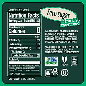 Zevia Organic Sugar Free Iced Tea, Earl Grey Tea Blood Orange, 12 Fl Oz (Pack of 12)