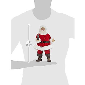 Kurt Adler 10.5-Inch Coca-Cola® Santa with LED Bottle Table Piece
