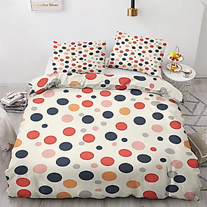 Quzepzarl Polka Dot Duvet Cover Queen Size, Colorful Circle Bedding Set 3 Pieces with Zipper Closure, Modern Art Comforter Cover Soft Microfiber 1 Duvet Cover 90" x 90" and 2 Pillow Shams