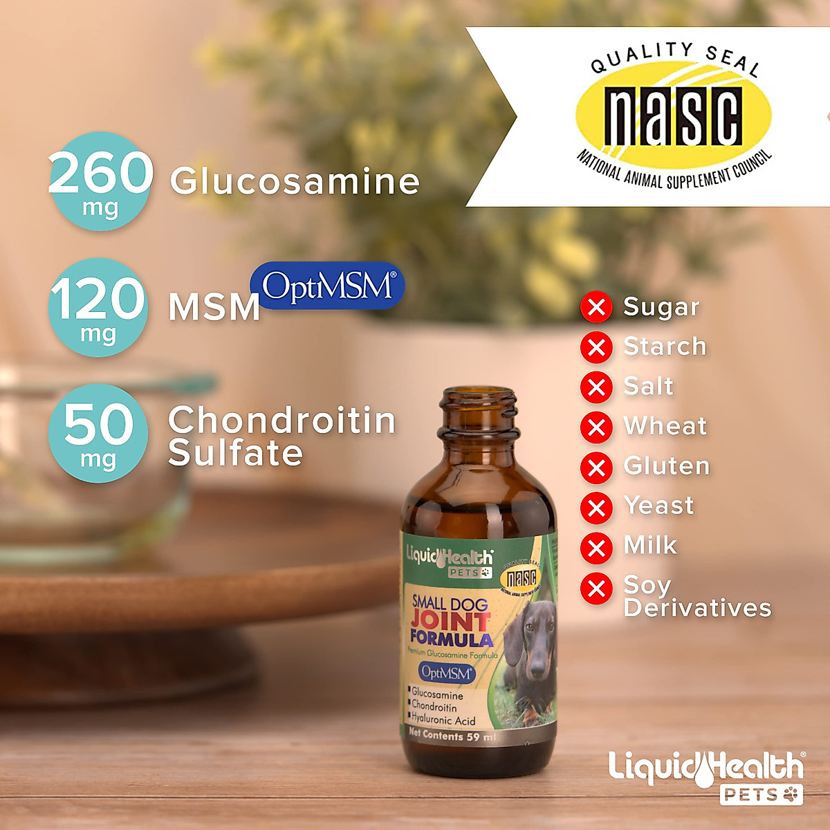 LIQUIDHEALTH 2 Oz Cat Liquid Glucosamine Dropper Small Dog Dropper Chondroitin Joint Purr-Fection, Small Canine Puppies Hip and Joint Health Relief Support, Feline Droppers, Senior Older Cats Kittens