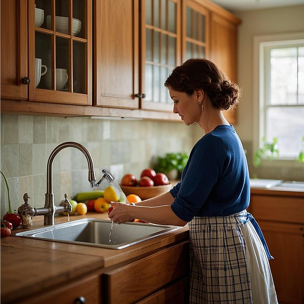 Swivel Sink Faucet Extender - for Bathroom Sink, Kitchen Sink, Toddlers, Kids, Made of Solid Copper, 2 Mode Water Outlets - Easily Extend The Reach of Your Faucet