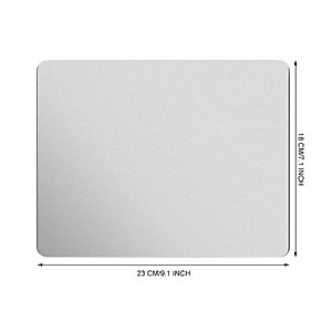 TERRATUTOR Aluminum Mouse Pad with Non-Slip Rubber Base and Micro Sand Blasting Alloy Surface for Fast and Accurate Control | Silver