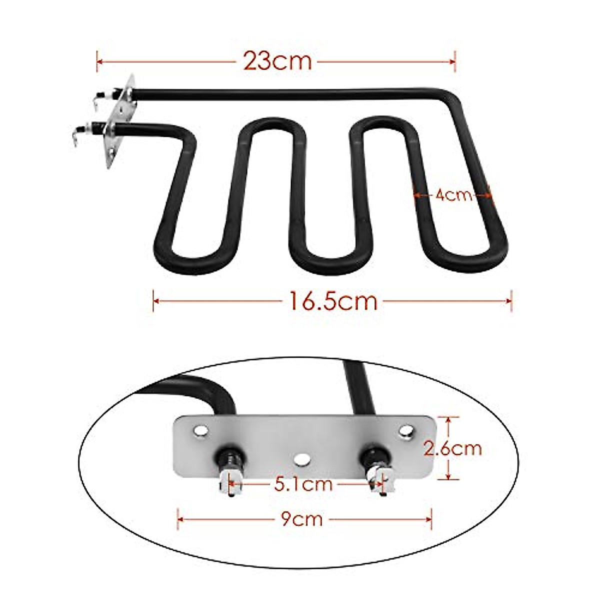 WADEO Electric Smoker and Grill Heating Element Replacement Part for Masterbuilt Heating Element 40" Electric Digital Control Smoker, 1200 Watts