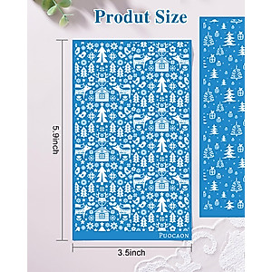 Puocaon Christmas Clay Silk Screen - 6 Design Resuable Clay Silk Screen Stencils for Polymer Clay, Christmas Sweater Polymer Clay Silk Sreen for Earrings, Christmas Ball Gift Silk Screen Stencil