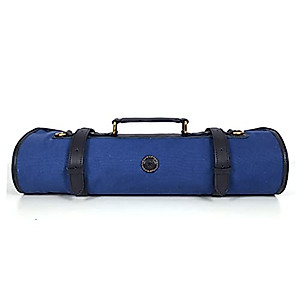 Leather Knife Roll Storage Bag, Elastic and Expandable 10 Pockets, Adjustable/Detachable Shoulder Strap, Travel-Friendly Chef Knife Case (Detroit, Canvas)