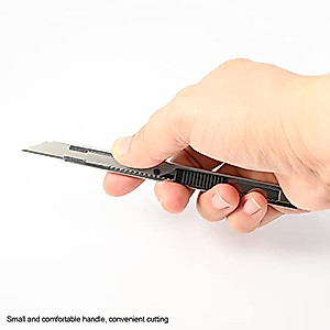 FOSHIO Utility knife Retractable with 30 Degree Snap Off Blade 9MM Box Cutter Knife, Office Vinyl and Paper Cutting Craft Knives, Pack of 3