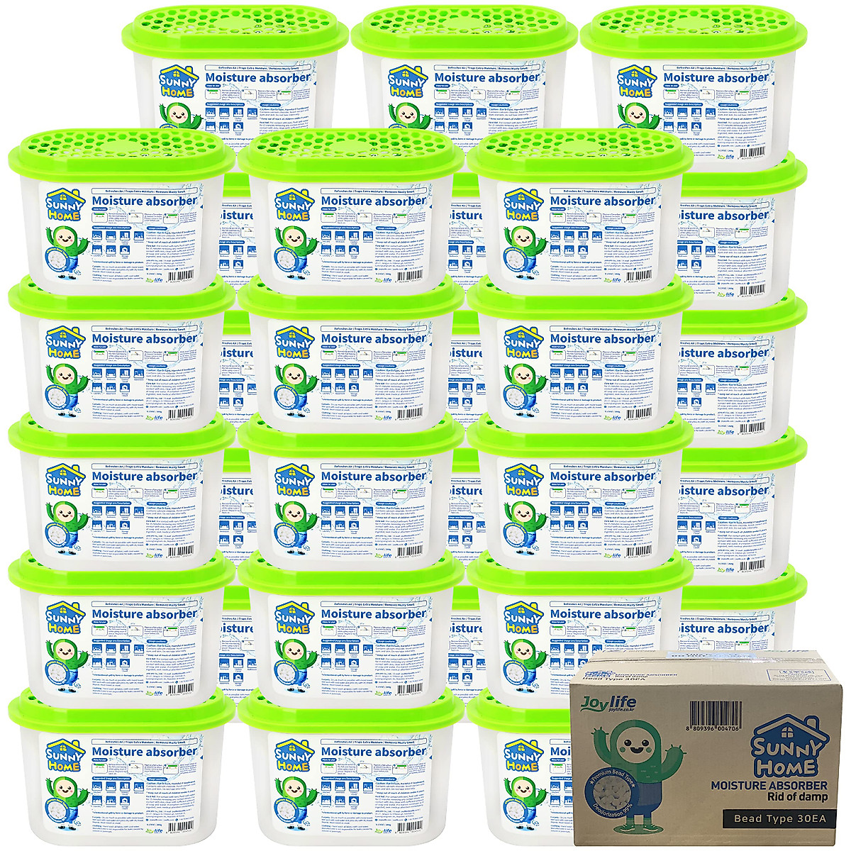 SUNNY HOME (30 Pack) 17.7oz (Max capa) Unscented for Home. Moisture Absorbers, Odor Eliminator, Dehumidifier, and Deodorizer for Closet, Bathroom, Kitchen, RVs