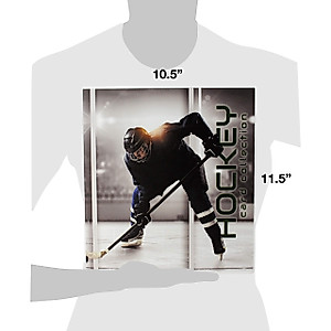 Unikeep Hockey Themed Trading Card Collection Binder with Trading Card Pages. The Binder/Case Is Fully Enclosed to Protect the Cards (Faceoff, Poly Rings)