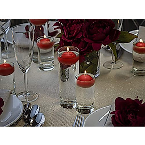 Bolsius Unscented 1.75" Floating Candles – Set of 20 Red Floating Candles – Cute and Elegant Burning Candles – Candles with Nice and Smooth Flame – Party Accessories