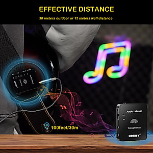 Hoerev Wireless in Ear Monitor System Studio Equipment Professional System Transmitter Guitar System with Rechargeable Battery for Studio Band Rehearsal Live Performance Camera Record