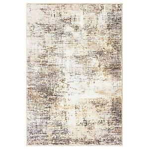 IOHOUZE Small Abstract Area Rug 2x3 Ft Entryway Rug Washable Door Mat Indoor Entrance, Non Slip Throw Rug, Printed Faux Wool Front Door Rug for Foyer Kitchen, Beige Brown